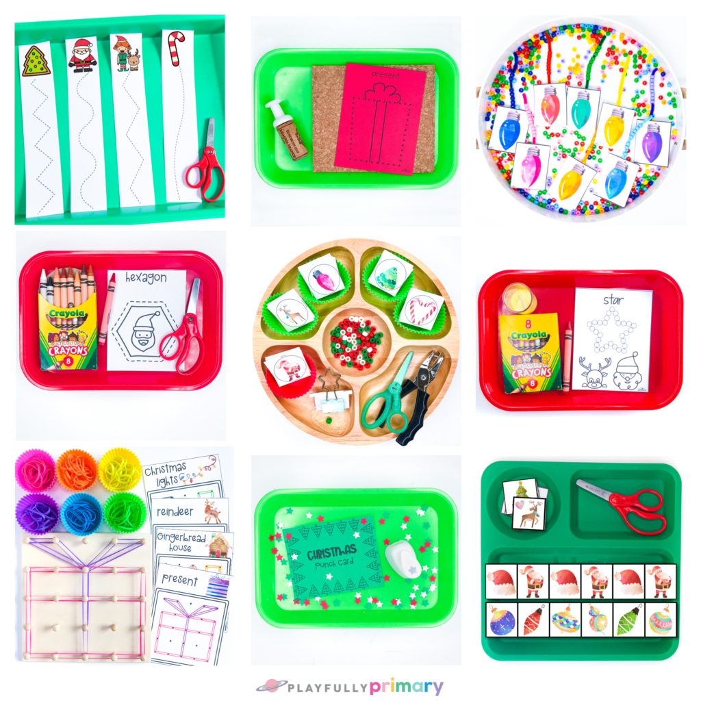 24 Christmas Fine Motor Activities - December Morning Tubs - Playfully ...