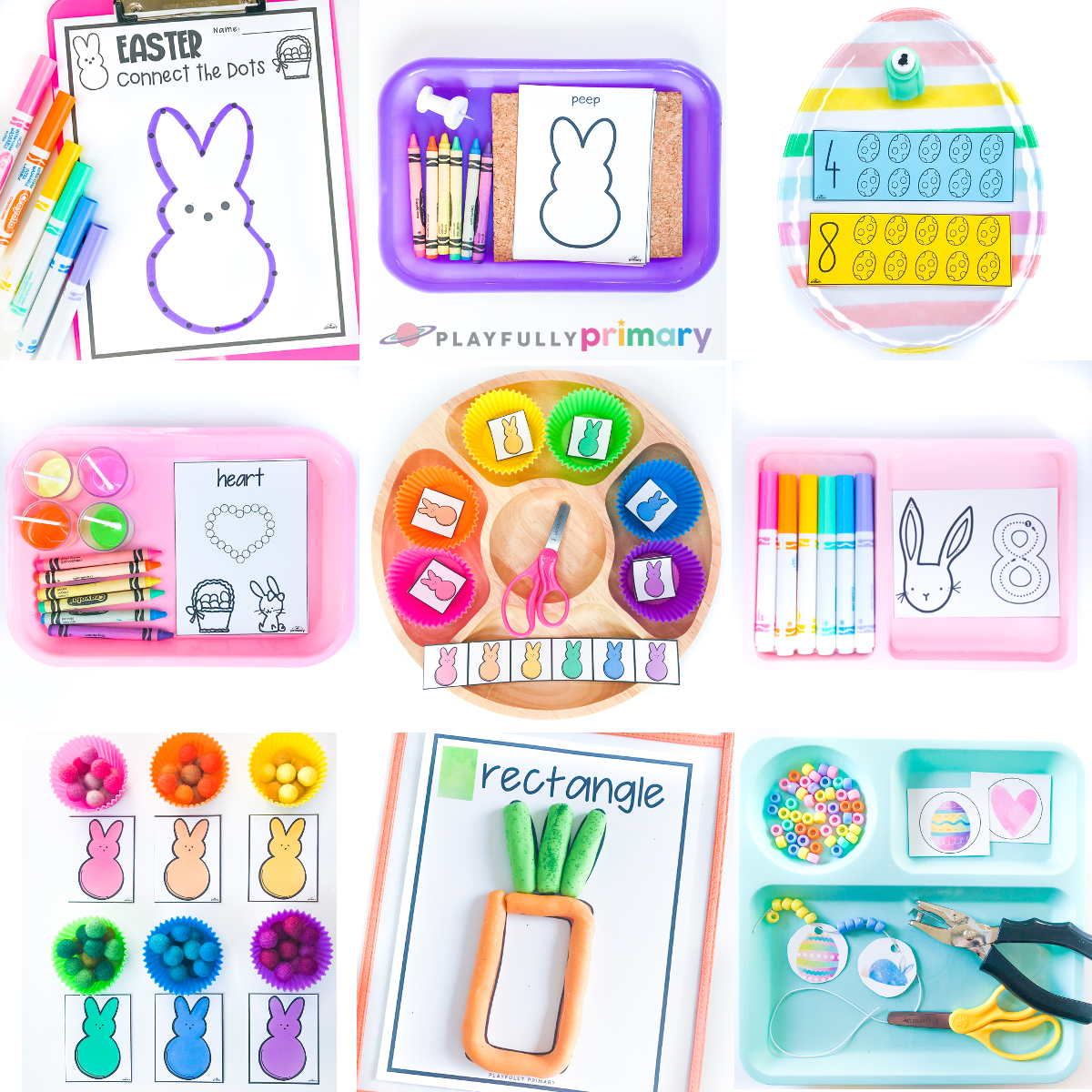 Easter Fine Motor Activities and April Morning Tubs - Playfully Primary